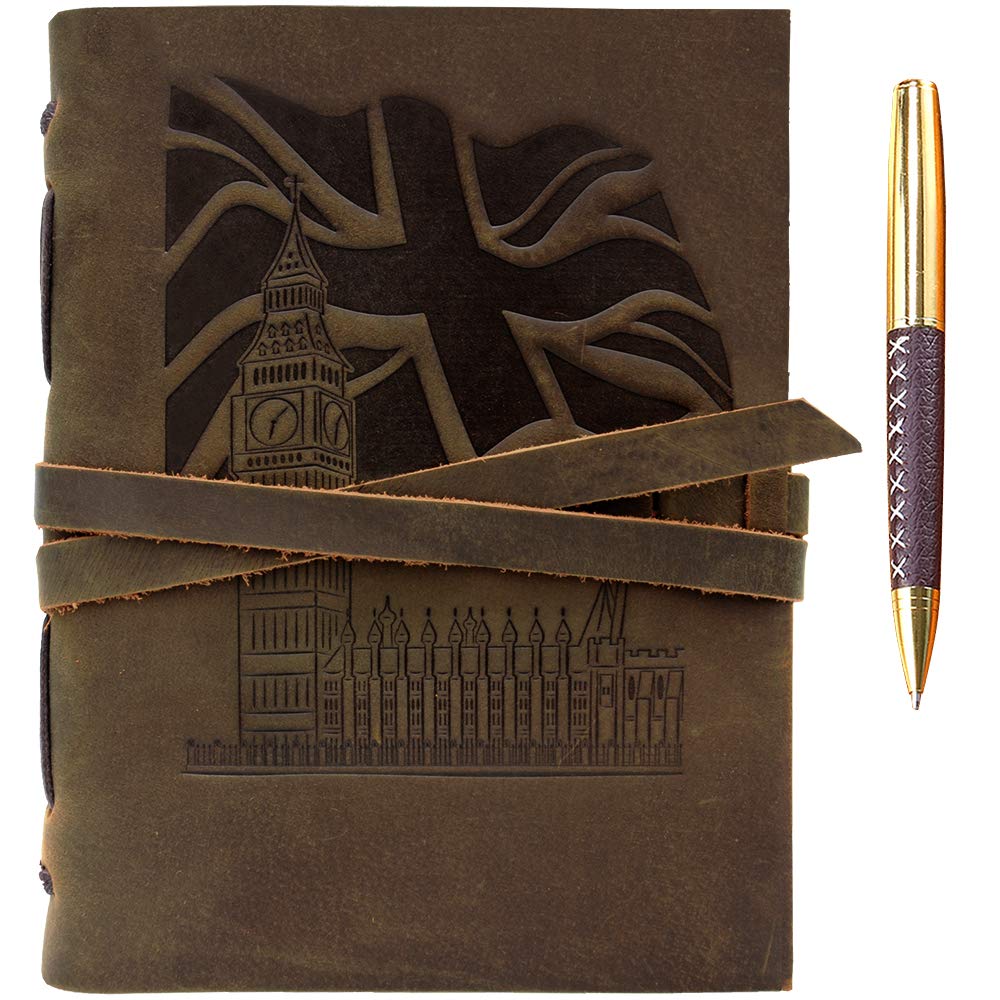 Handmade Union Jack Flag Leather Journal - Sovereign-Gear