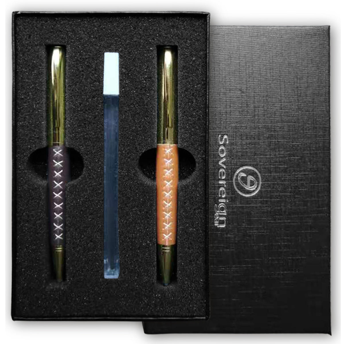 Stylish Faux Leather Pen & Pencil Set - Sovereign-Gear