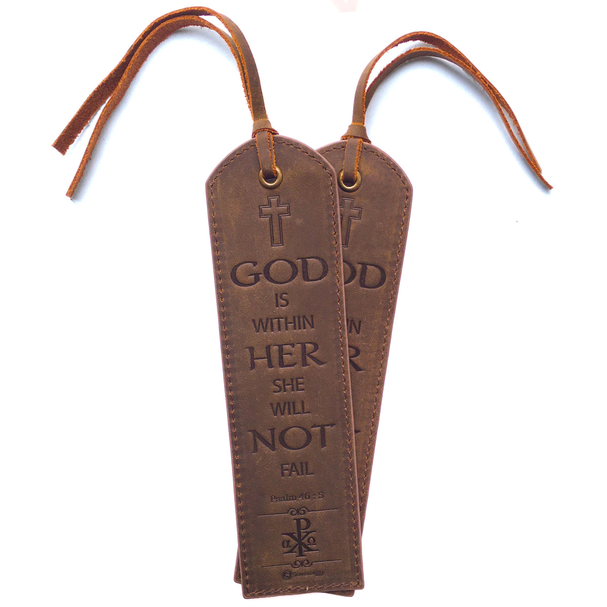 Religious Leather Bookmarks with Psalm 46:5 - Sovereign-Gear