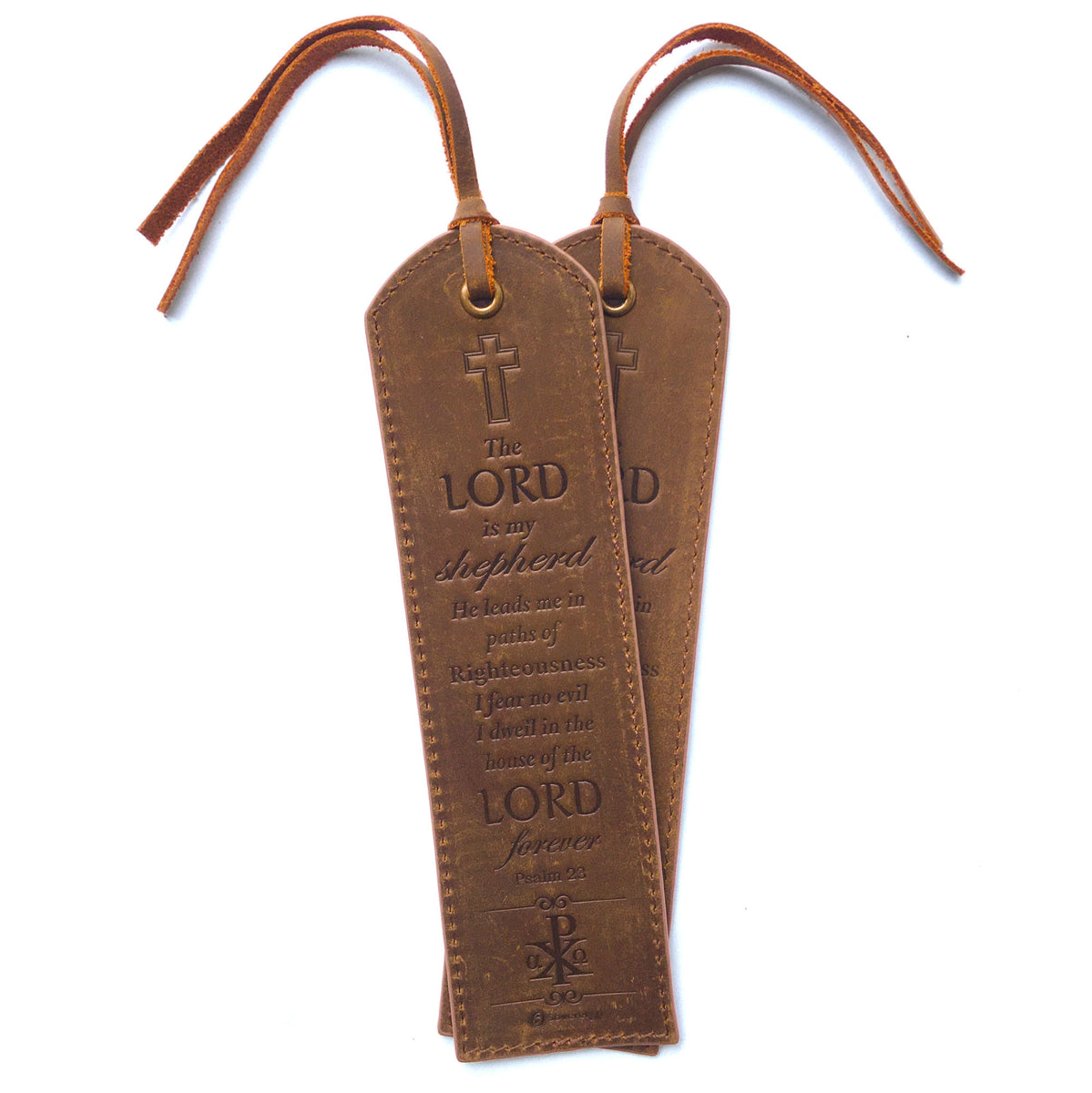 Religious Leather Bookmarks with Psalm 23 - Sovereign-Gear