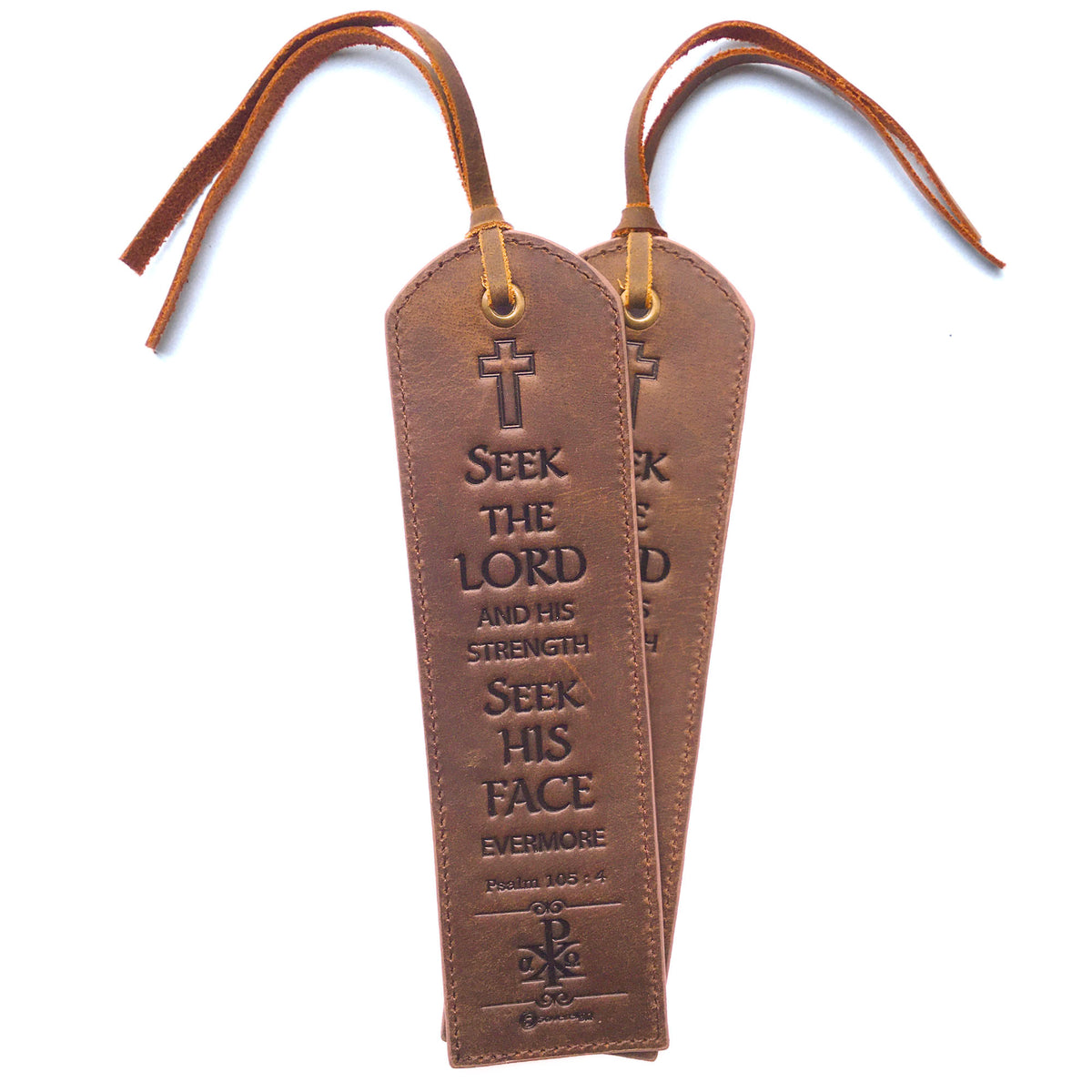 Religious Leather Bookmarks with Psalm 105 - Sovereign-Gear